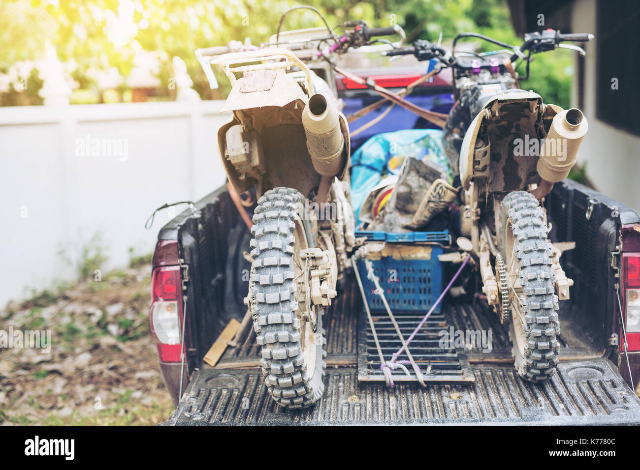 Motocross on the truck Stock Photo - Alamy
