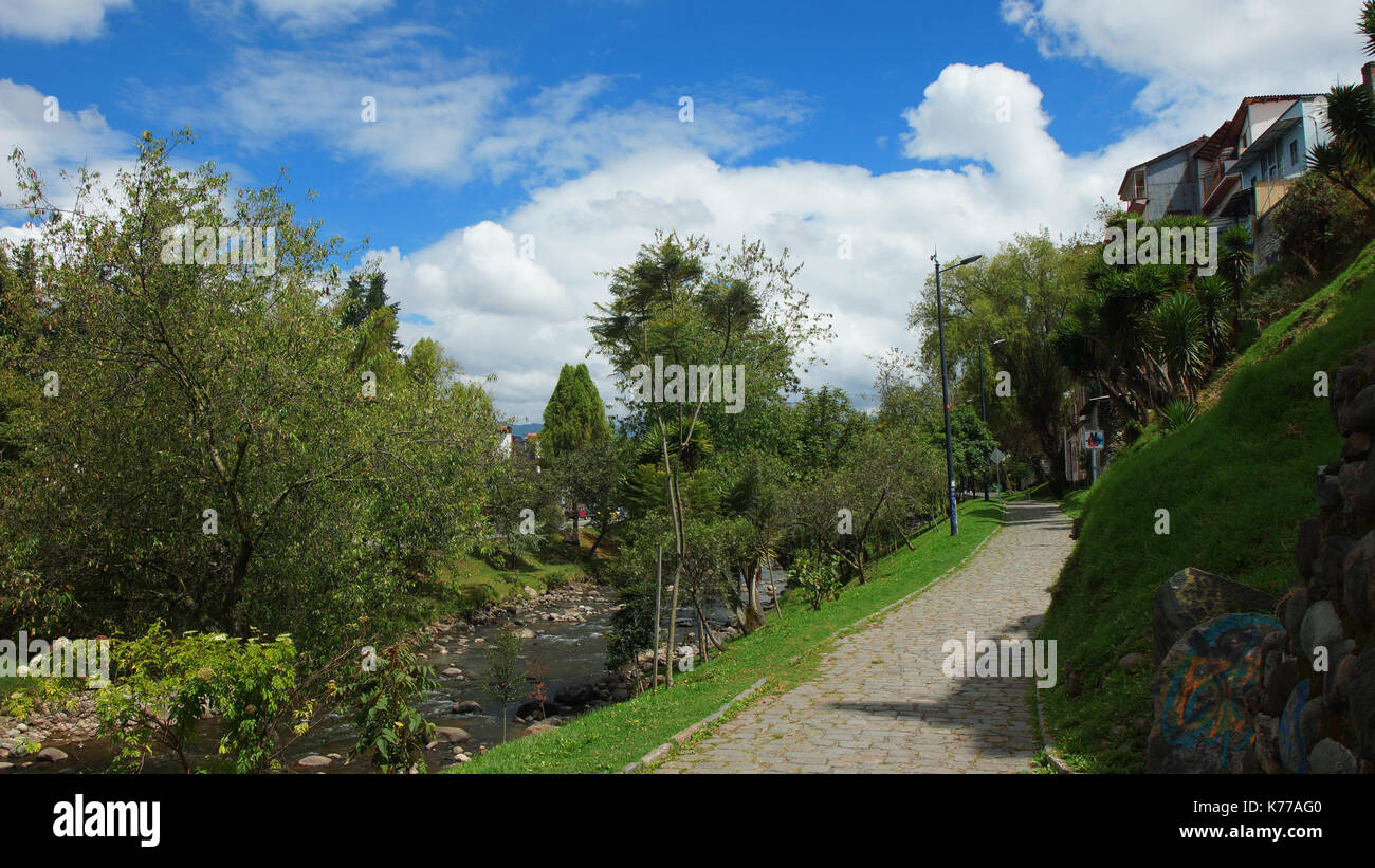 Street View Paseo 3 de Noviembre along the river Tomebamba in the city ...