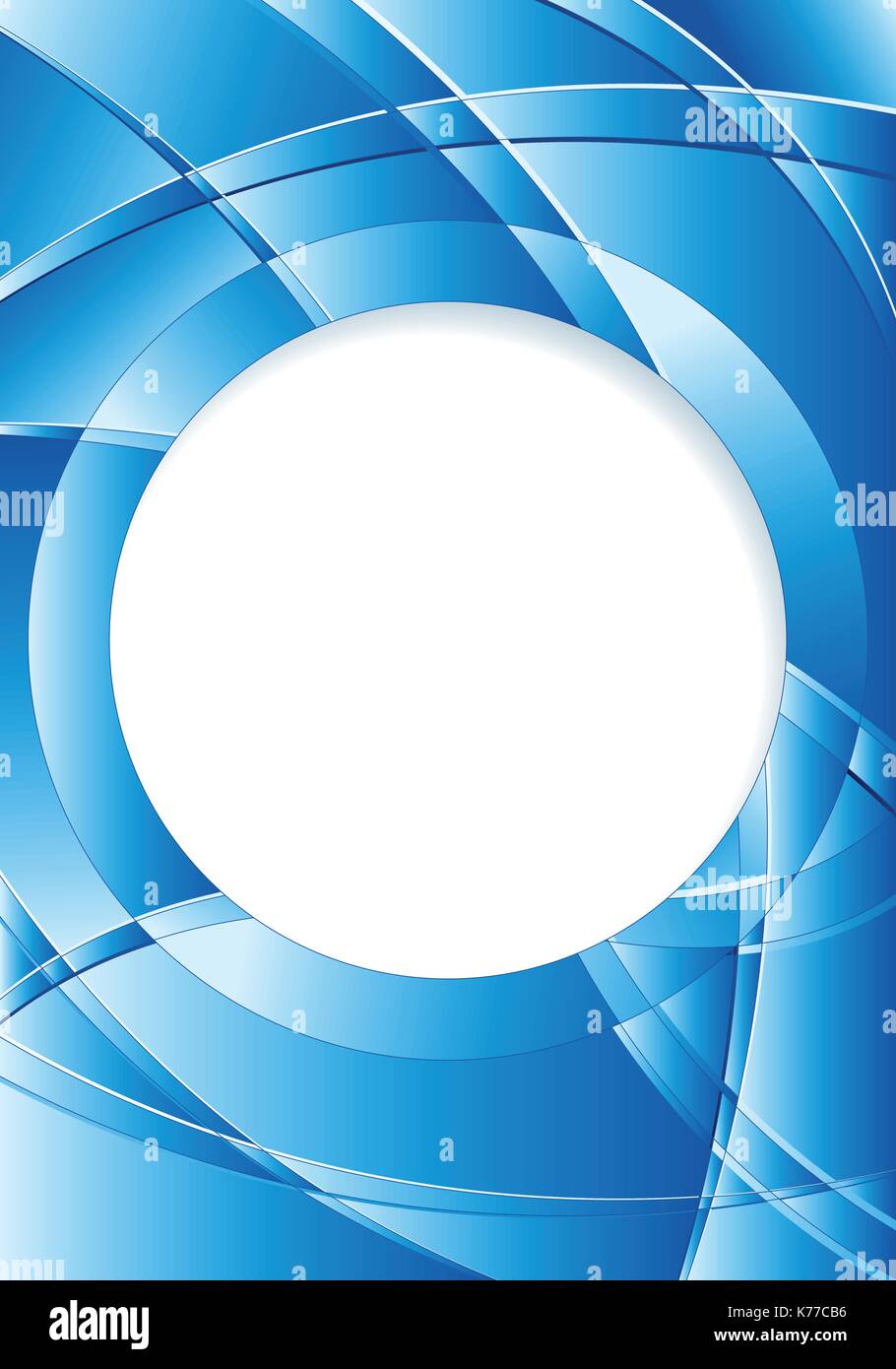 Abstract background with blue waves frame with white space in the ...