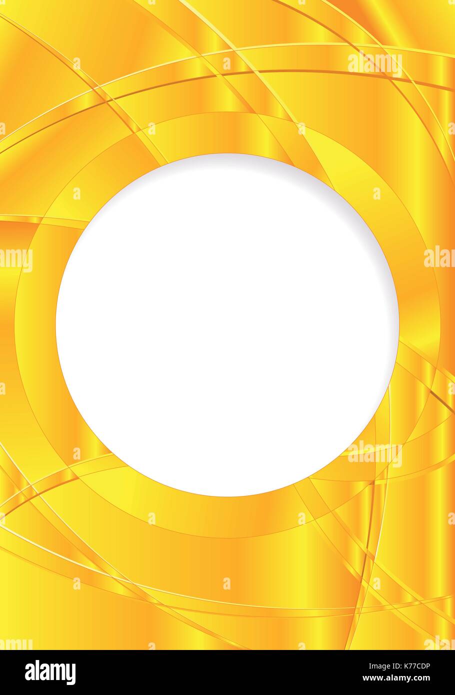 Abstract background with yellow waves frame with white space in the ...