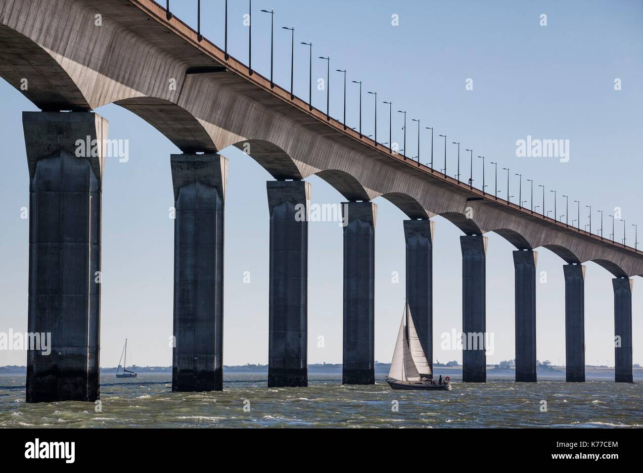 France, Charente Maritime, Ile de Re, the bridge between Ile de Re and ...