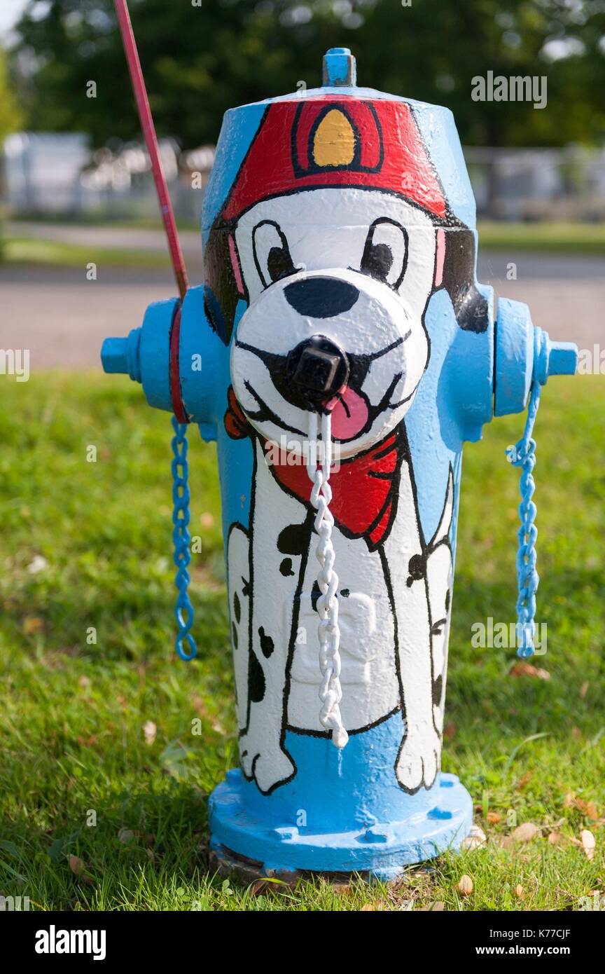 Canada, Quebec, Gaspesie, Chandler, Painted Fire Hydrant, Dalmatian ...