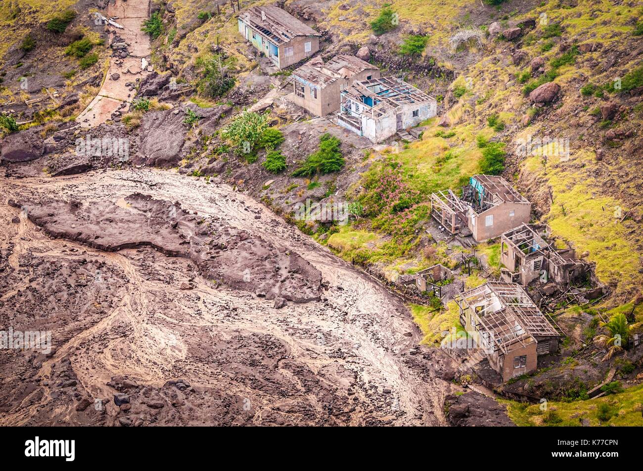 Montserrat volcano helicopter hi-res stock photography and images - Alamy