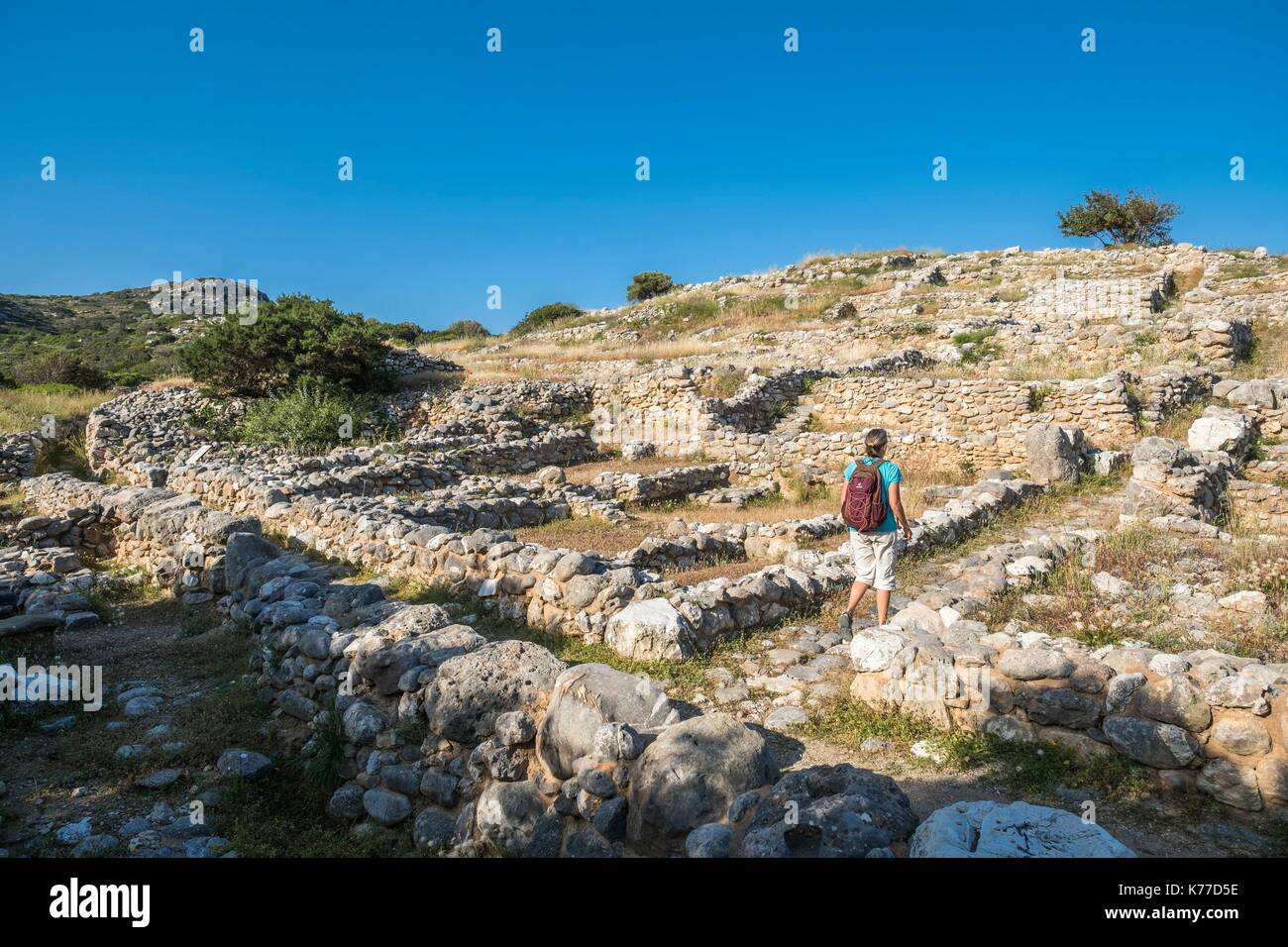 Greece, Eastern Crete, Lassithi district, Gournia minoan archeological ...