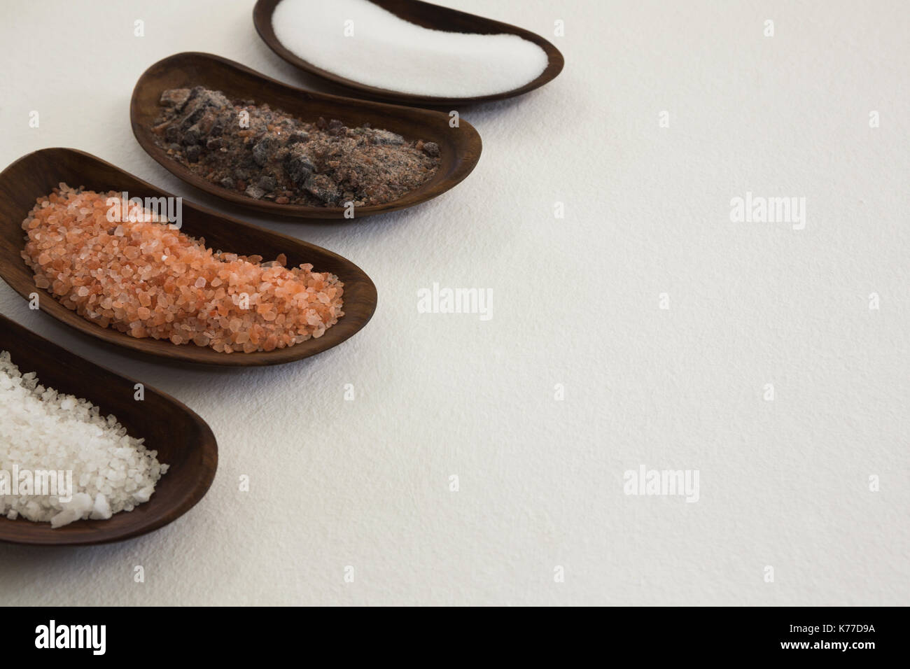 Various types of salts in a bowl against white background Stock Photo ...