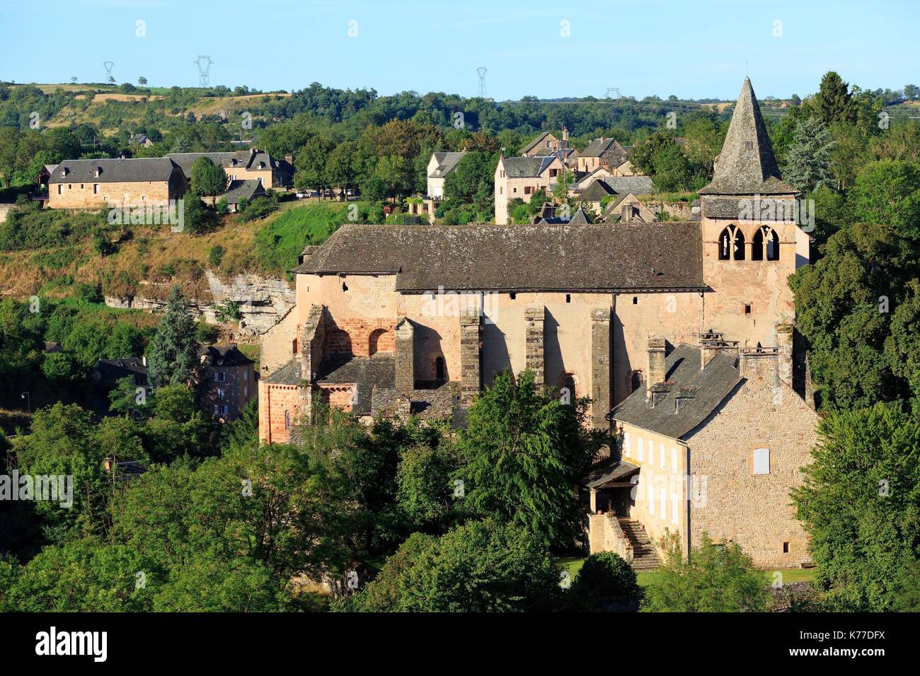 France, Aveyron, Bozouls, Trou de Bouzouls, church of Sainte Fauste ...