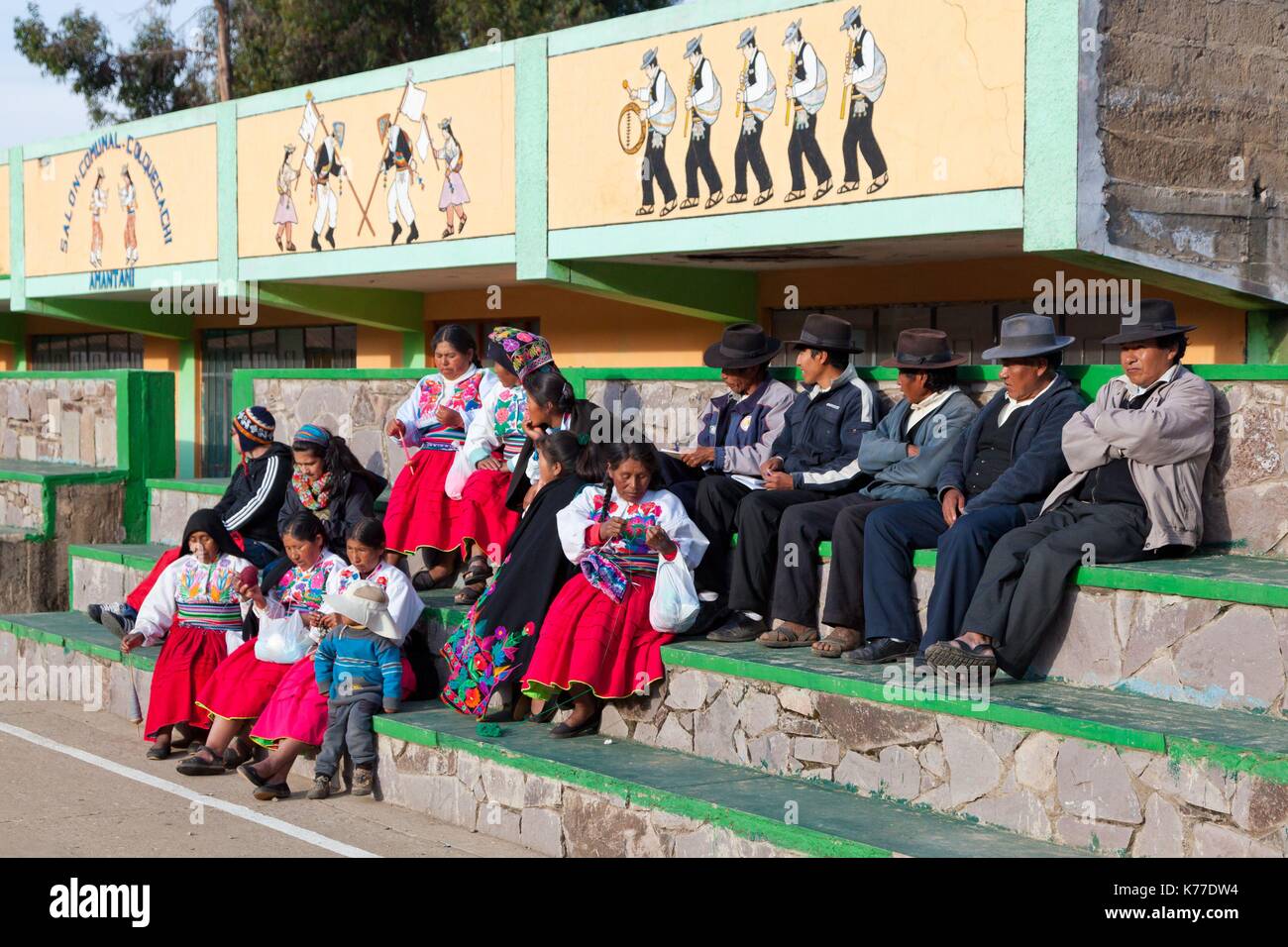 Perou, Province of Puno, Lake Titicaca, island of Amantani, Quechua ...