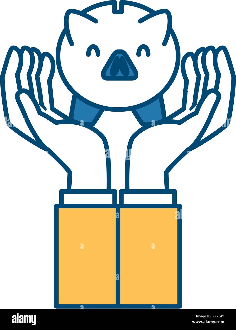 Yellow money piggy bank Stock Vector Images - Alamy