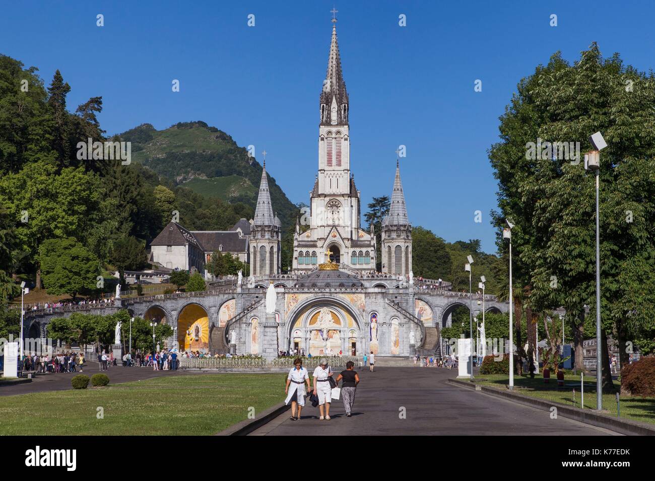 France, Hautes Pyrenees, Lourdes, Sanctuary of Our Lady of Lourdes ...