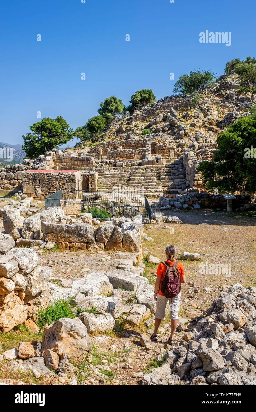 Greece, Eastern Crete, Lassithi district, Kritsa, archeological site of ...