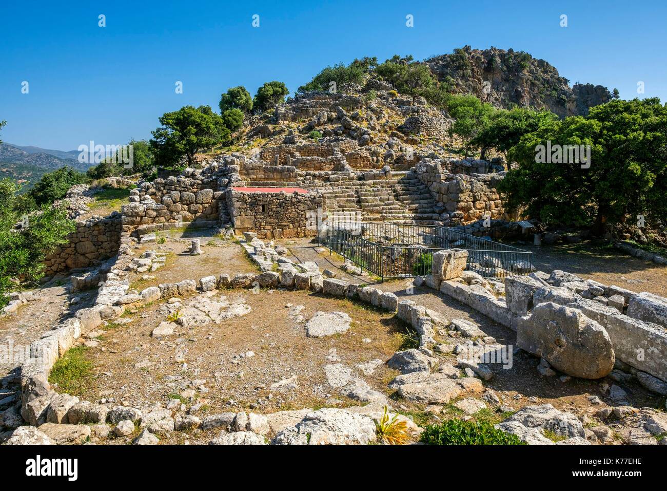 Greece, Eastern Crete, Lassithi district, Kritsa, archeological site of ...