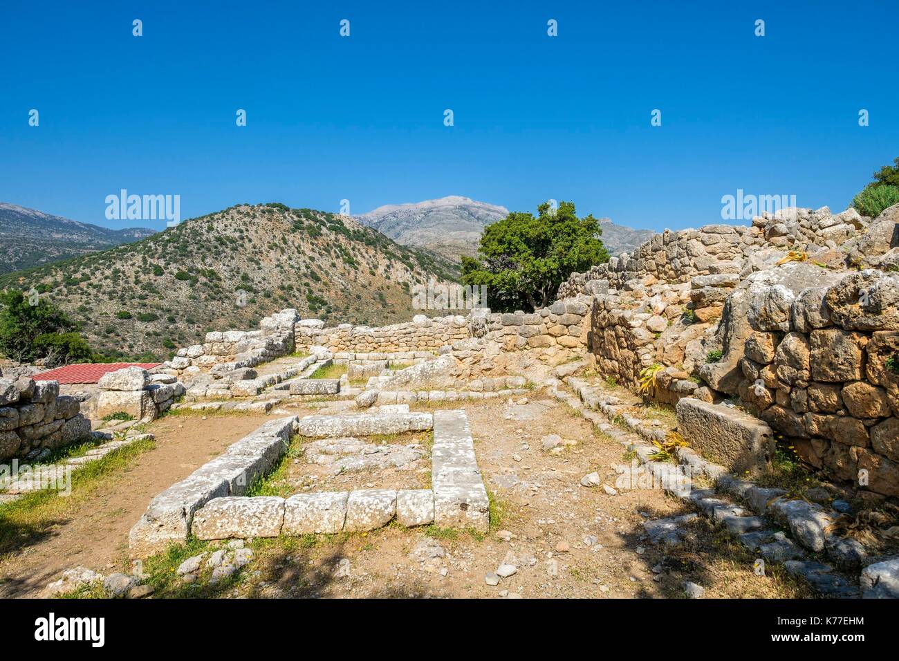 Greece, Eastern Crete, Lassithi district, Kritsa, archeological site of ...