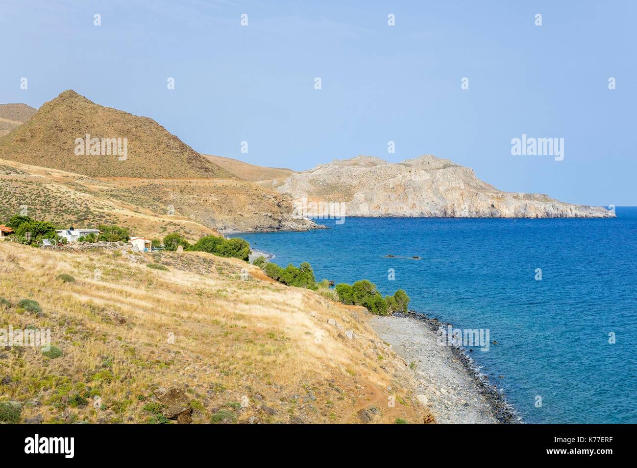 Greece, Eastern Crete, Heraklion district, beach near the coastal ...