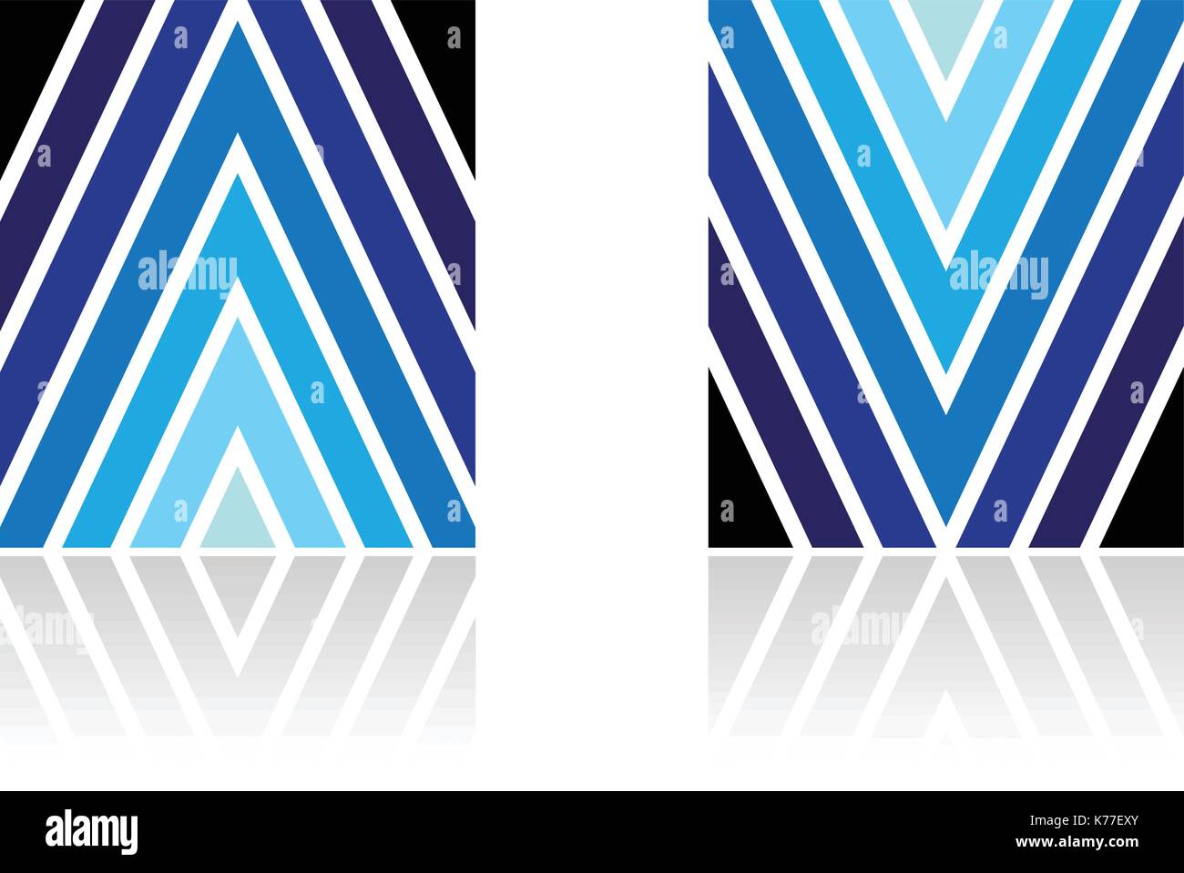 Design Concept of Arrow Shaped A and V Line Icons, Vector Illustration ...