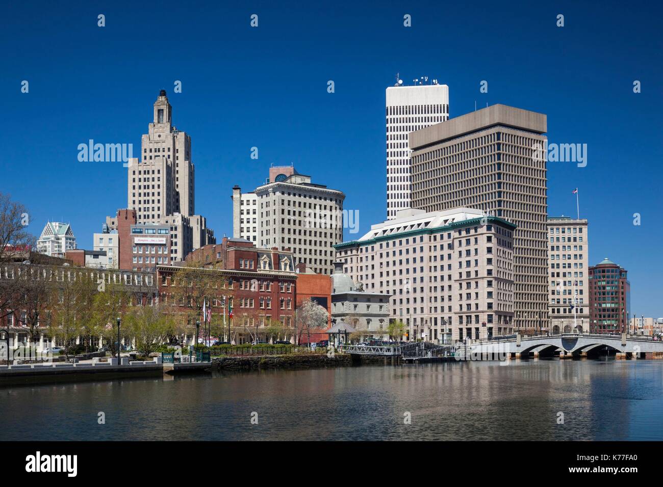 United States, Rhode Island, Providence, city skyline from the ...