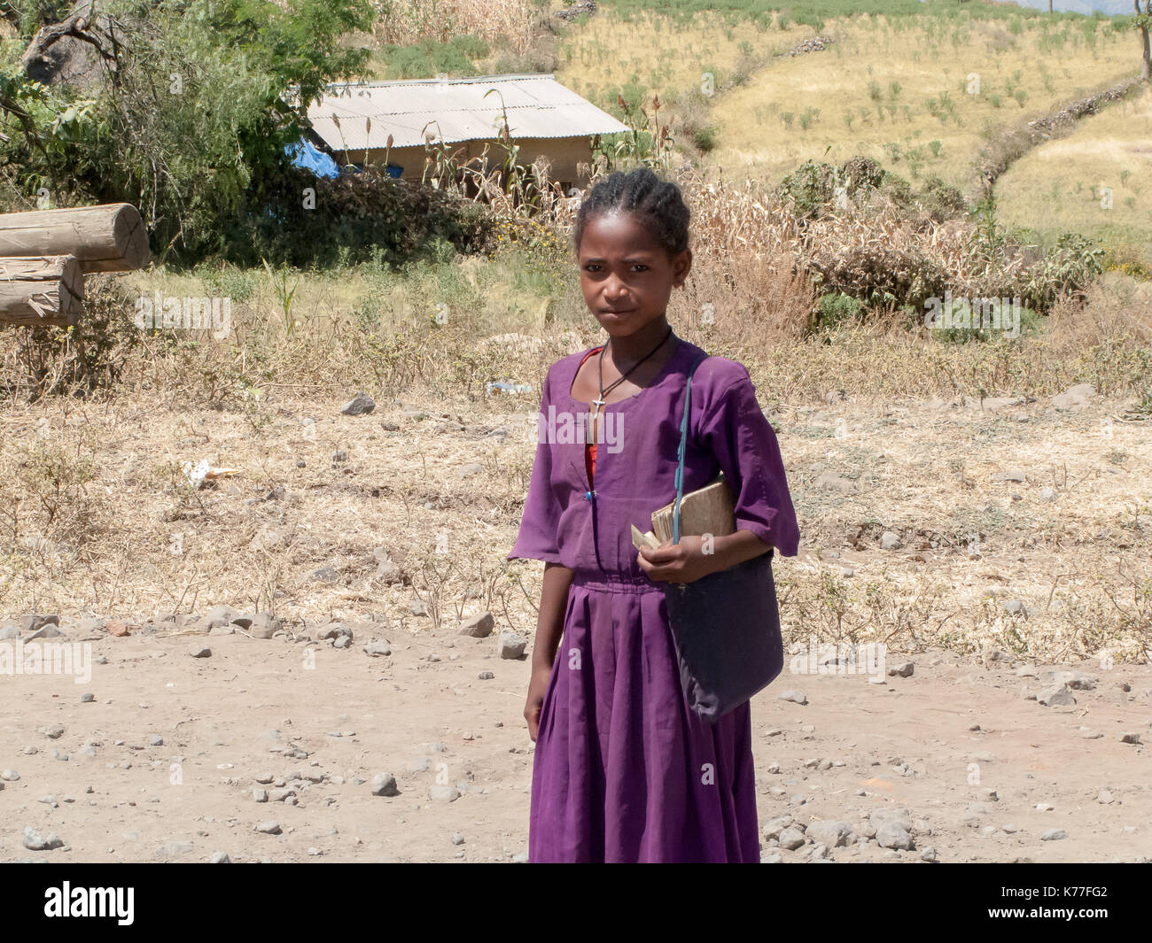 Young schoolgirl, Addis-Goha Tsion Road, Ethiopia Stock Photo - Alamy