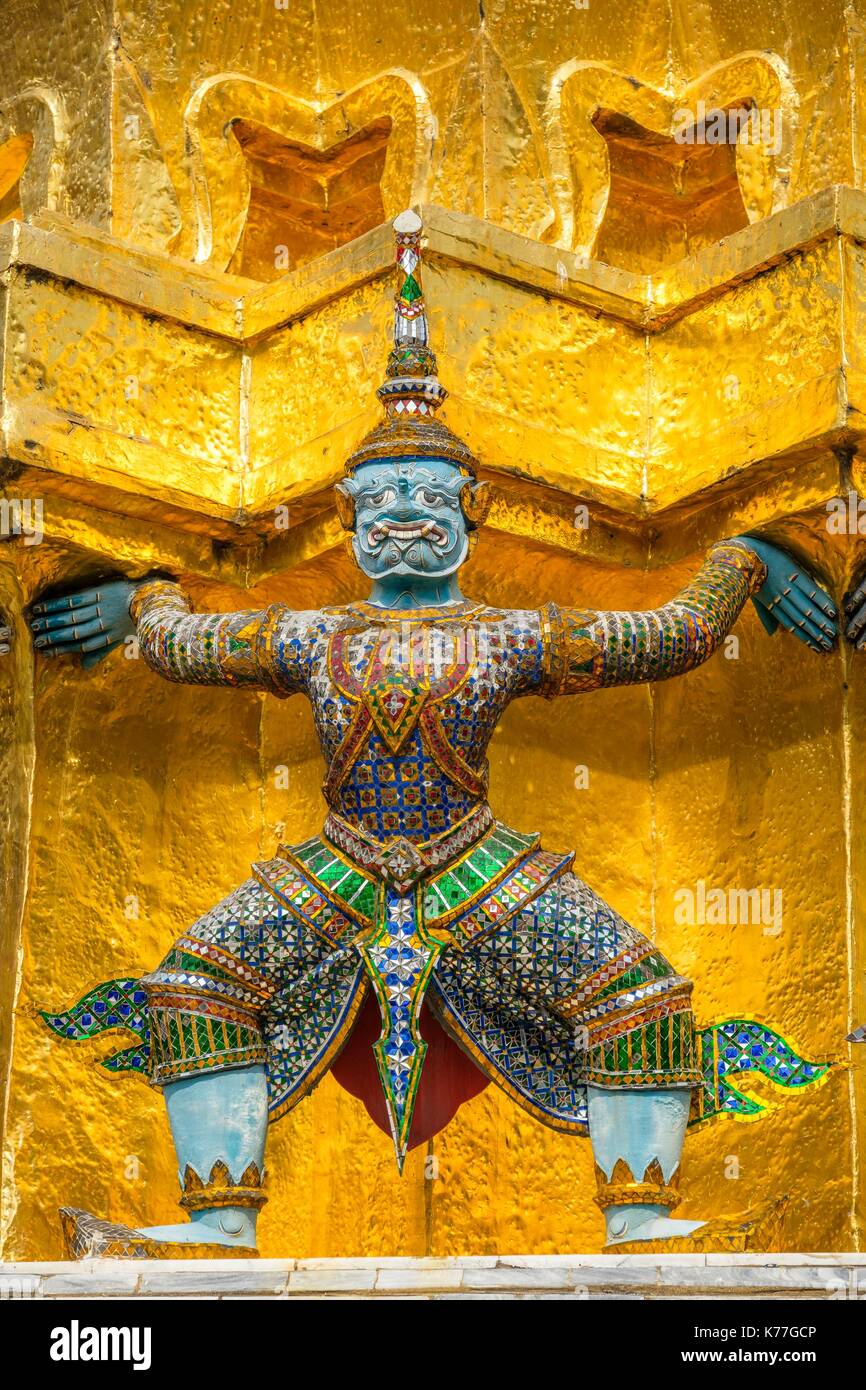 Thailand, Bangkok, Phra Nakhon district, Wat Phra Kaeo (or Temple of ...