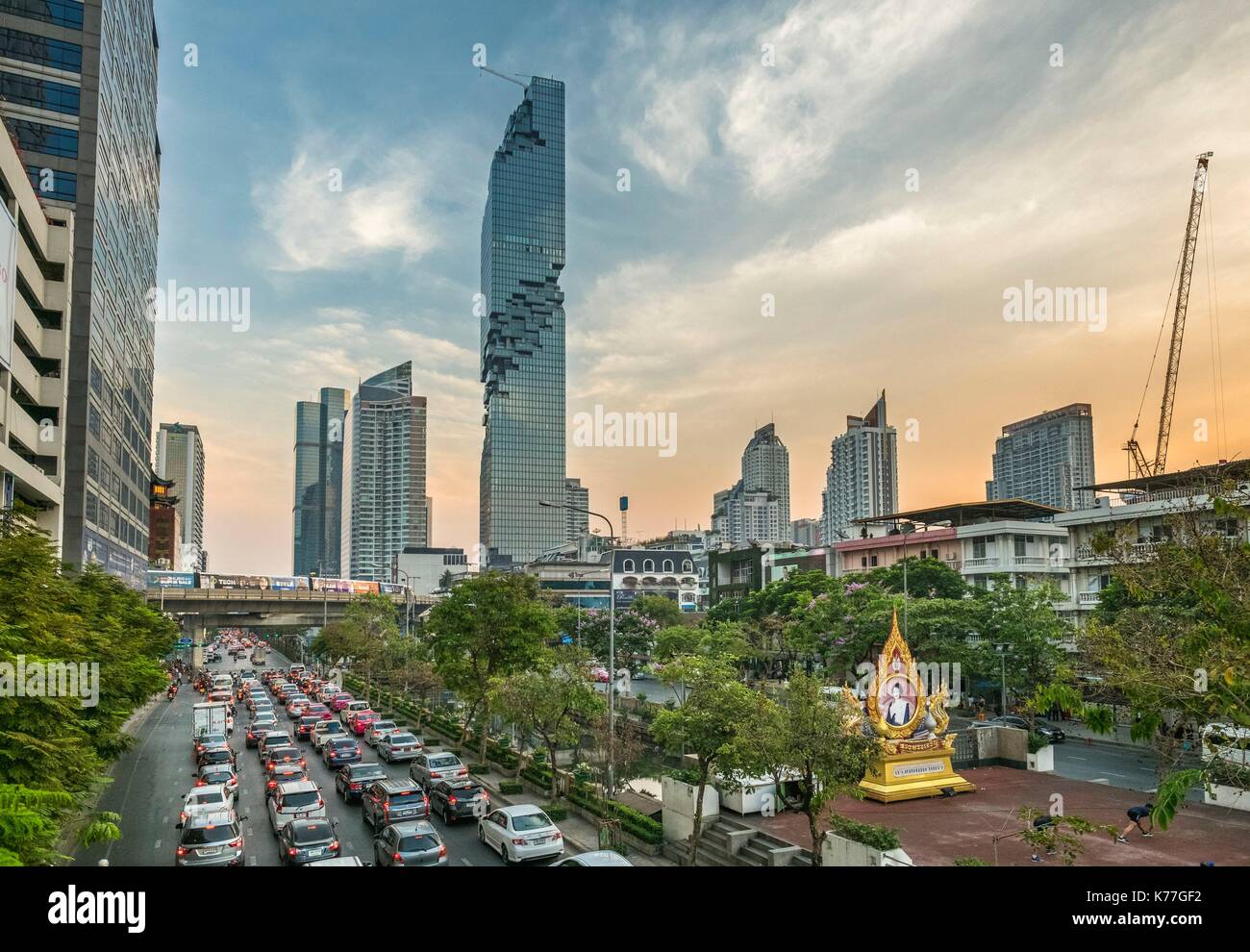 Thailand, Bangkok, Bang Rak district, MahaNakhon tower, 314 m high ...