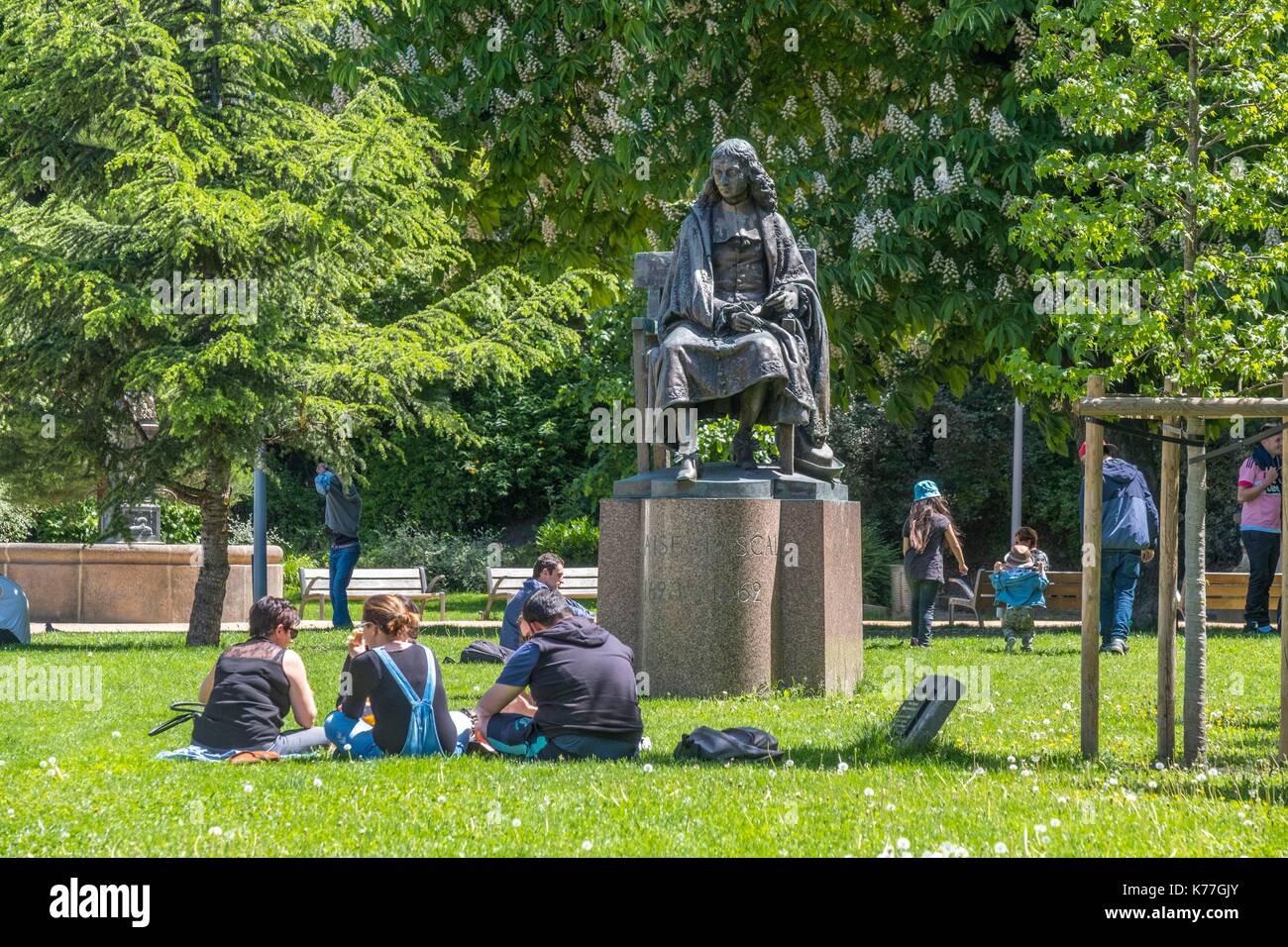 France, Puy de Dome, Clermont Ferrand, Blaise Pascal garden, Blaise ...