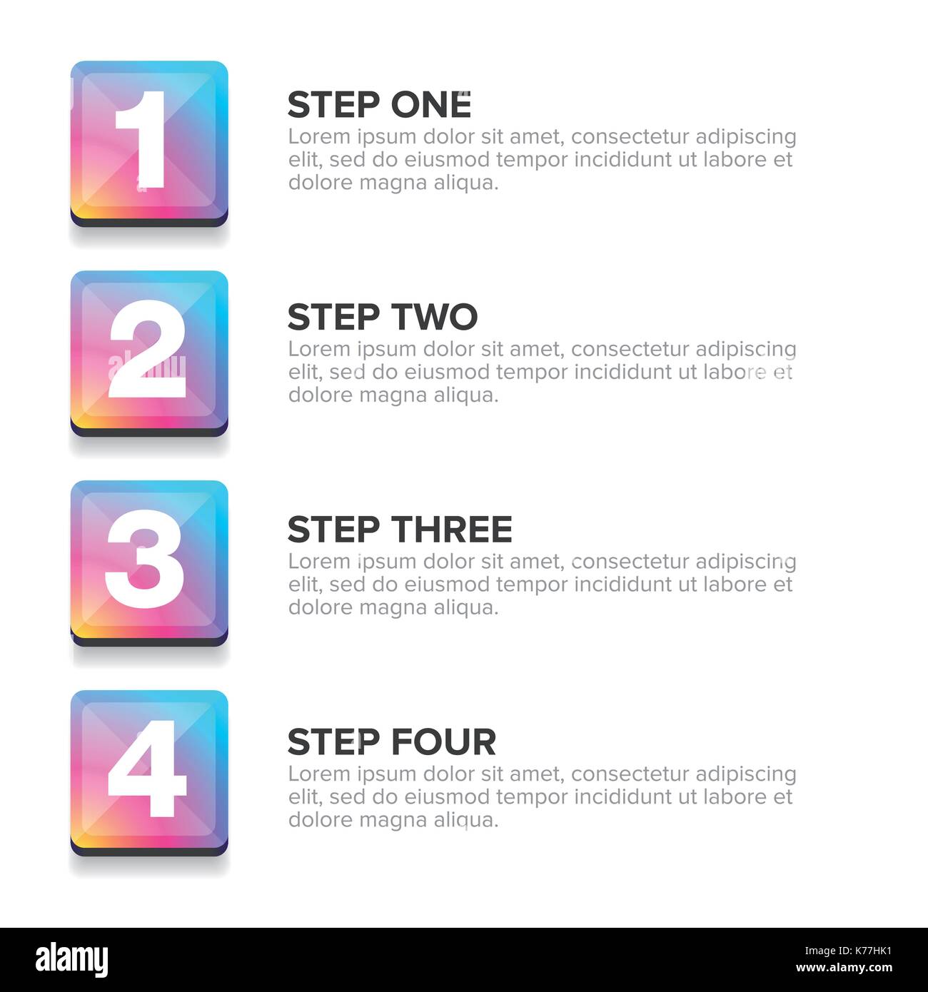 One Two Three Four steps progress bar vector Stock Vector Image & Art ...