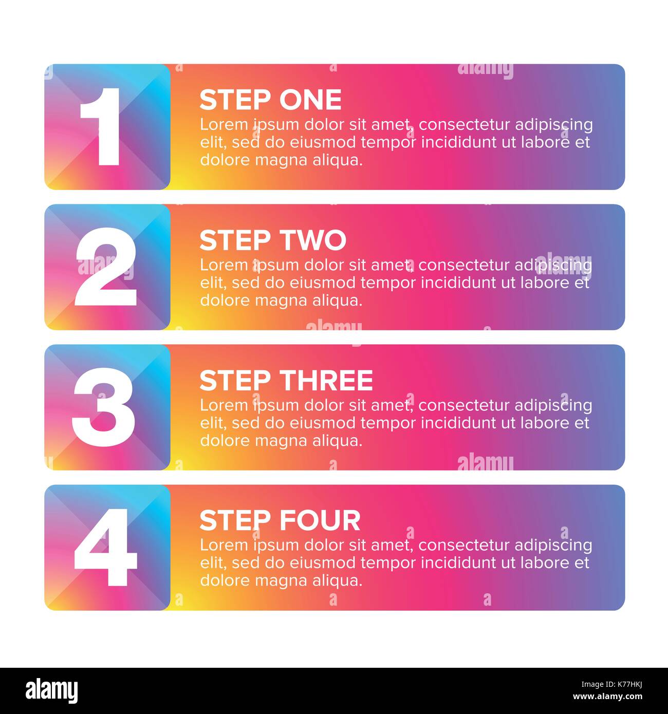 One Two Three Four steps progress bar vector Stock Vector Image & Art ...