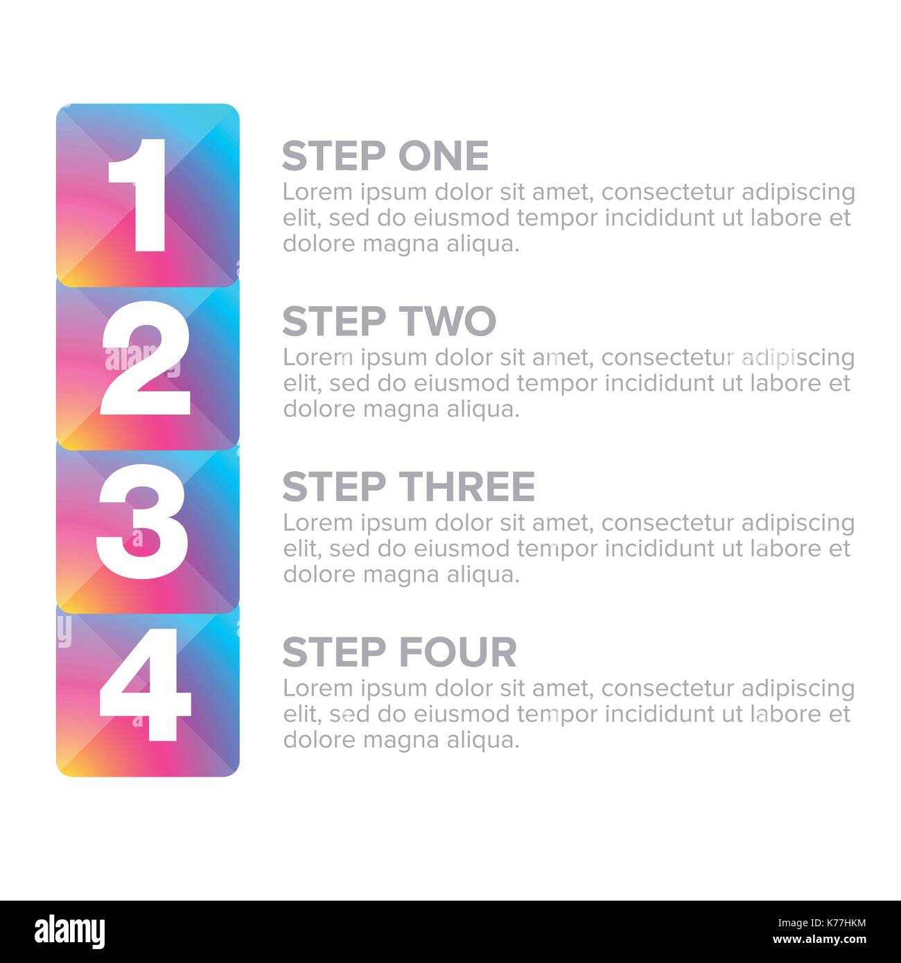 One Two Three Four steps progress bar vector Stock Vector Image & Art ...