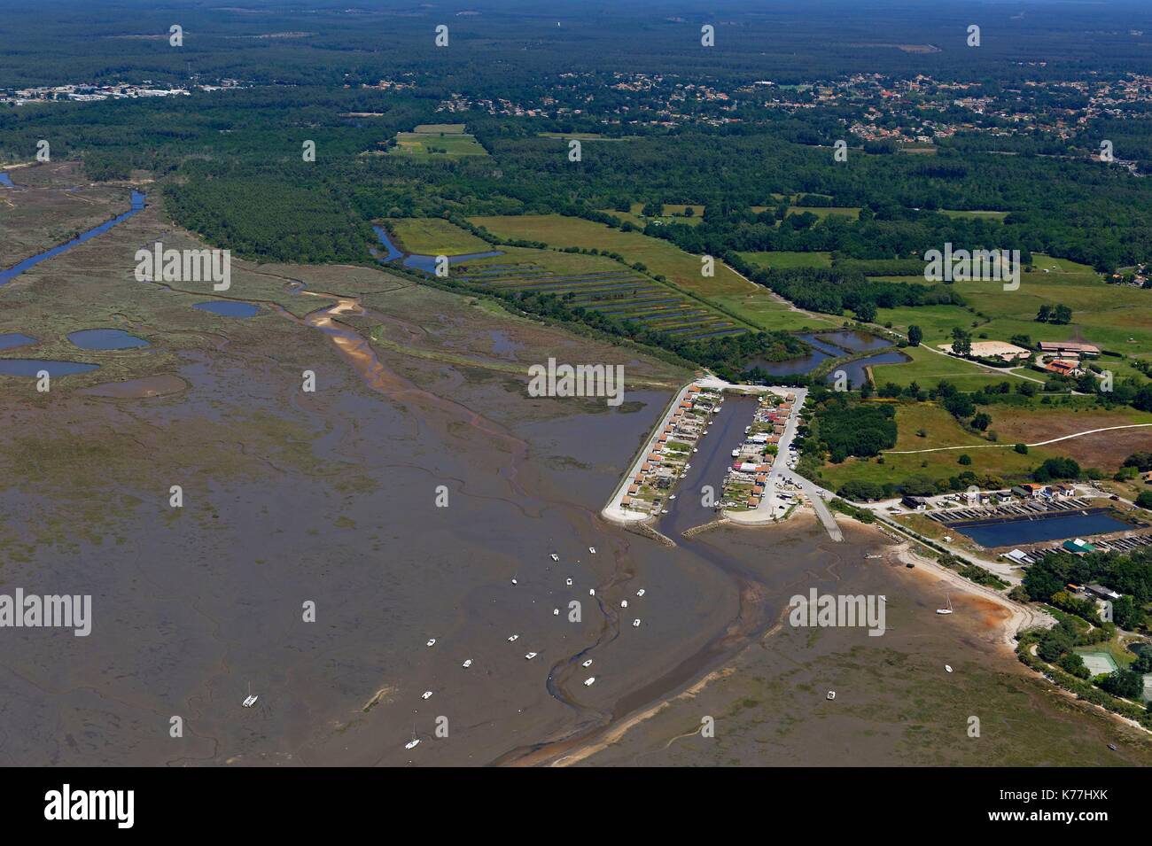 France, Gironde, Bassin d'Arcachon, Ares, oyster port and natural ...