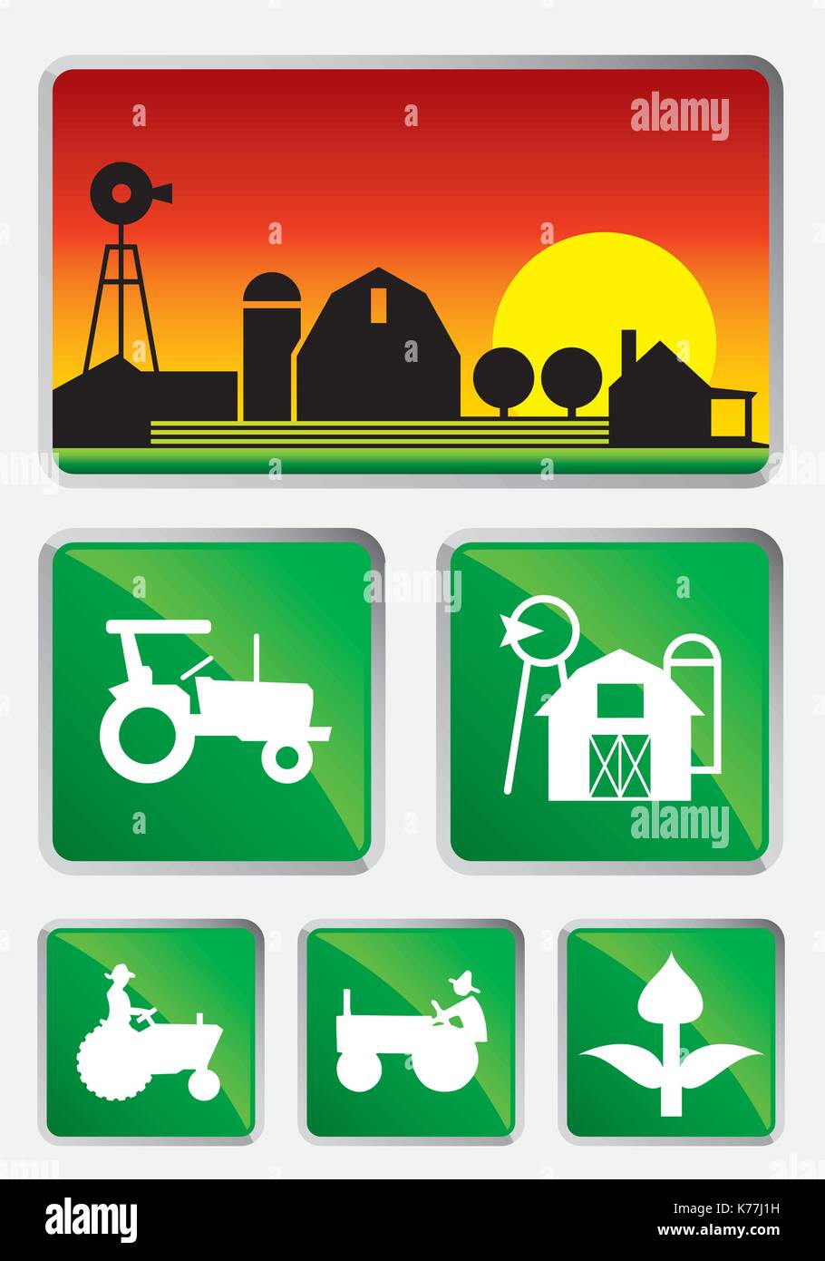 Icons related to agriculture - Icon set Stock Vector Image & Art - Alamy