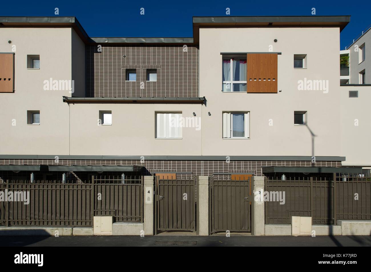 France, Marne, Reims, facade of new buildings in Orgeval Stock Photo ...
