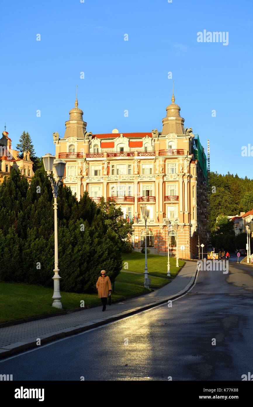 Czech Republic, Western Bohemia, Marianske Lazne (Marianbad), thermal city, Hotels on Goethe ...