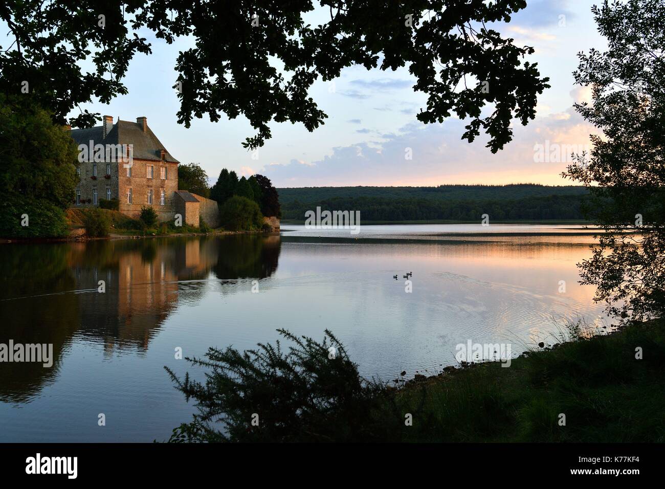 France, Morbihan, Broceliande Forest, Paimpont, the abbey of 13th ...