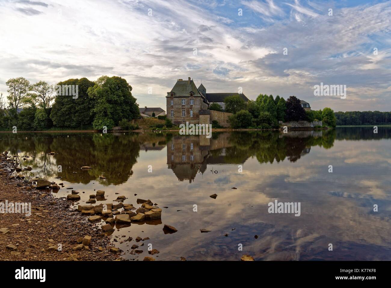France, Morbihan, Broceliande Forest, Paimpont, the abbey of 13th ...