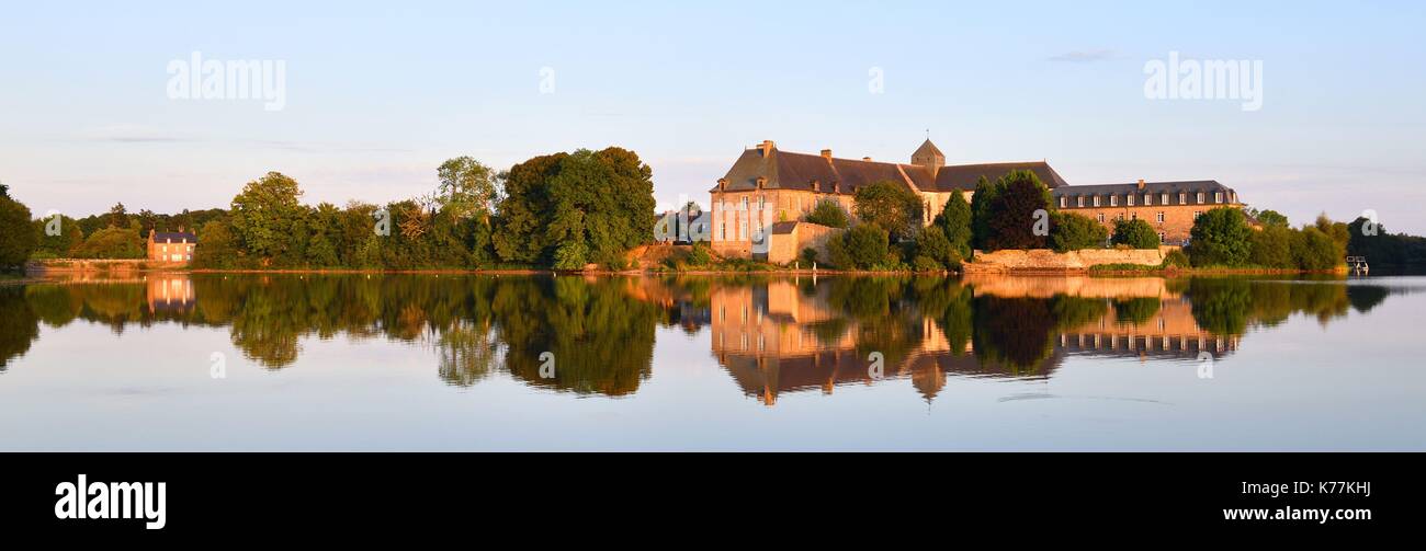 France, Morbihan, Broceliande Forest, Paimpont, the abbey of 13th ...