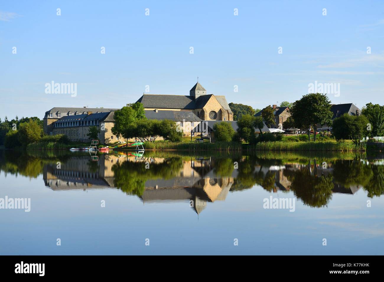 France, Morbihan, Broceliande Forest, Paimpont, the abbey of 13th ...