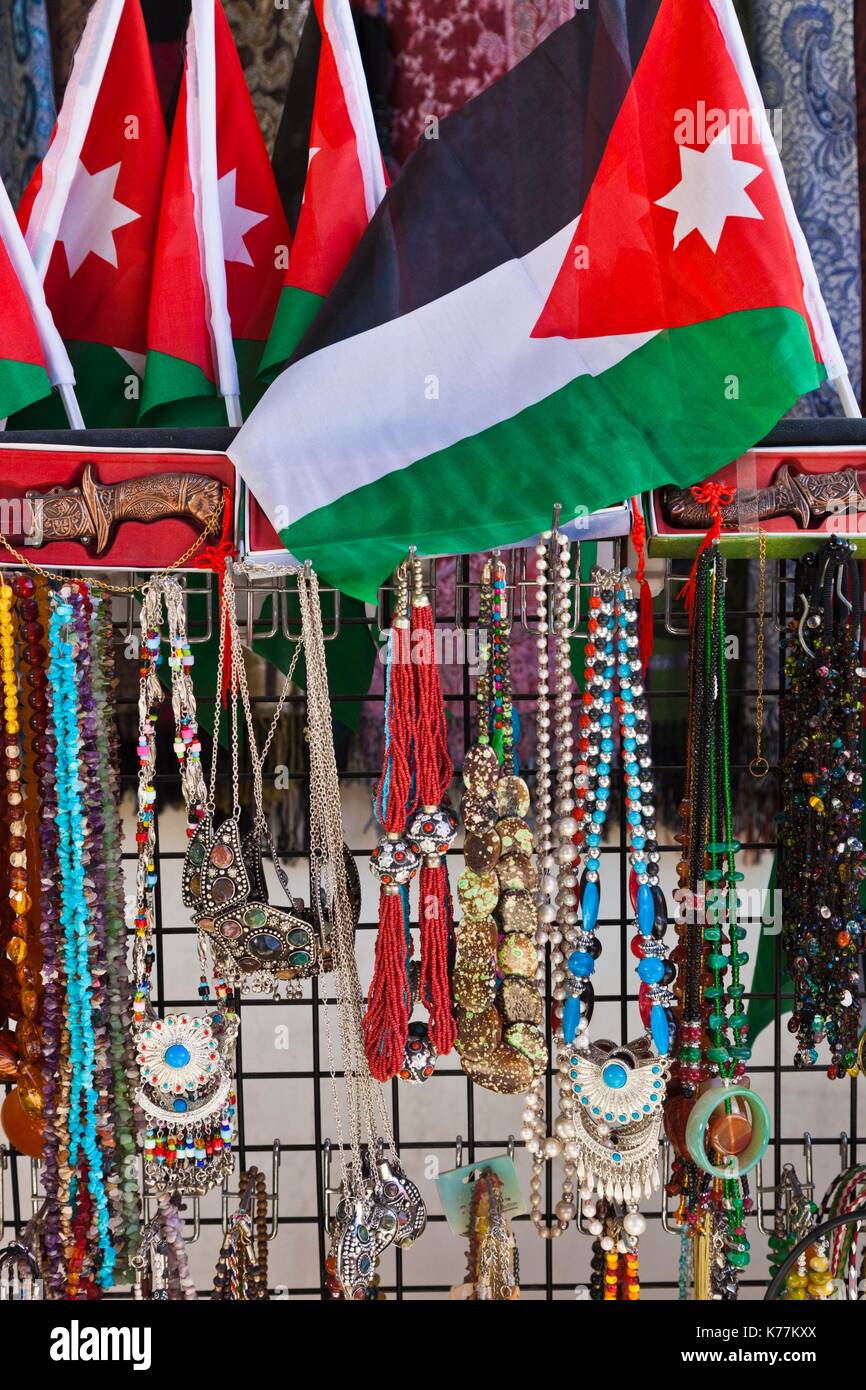 Jordan, Jerash, Jordanian souvenirs, flags Stock Photo - Alamy