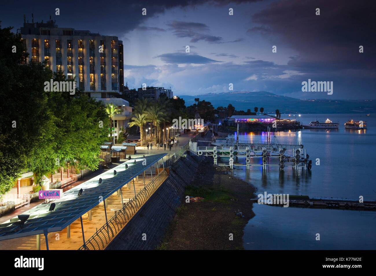 Israel, The Galilee, Tiberias, Sea of Galilee-Lake Tiberias, lakefront ...