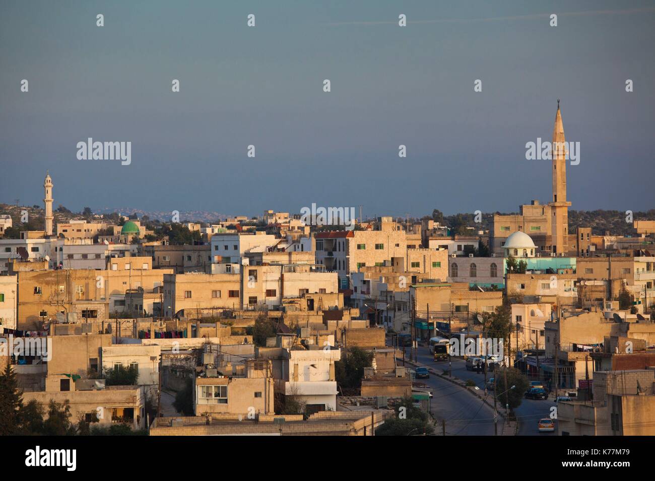 Jordan, Umm Qais-Gadara, the new town, sunset Stock Photo - Alamy