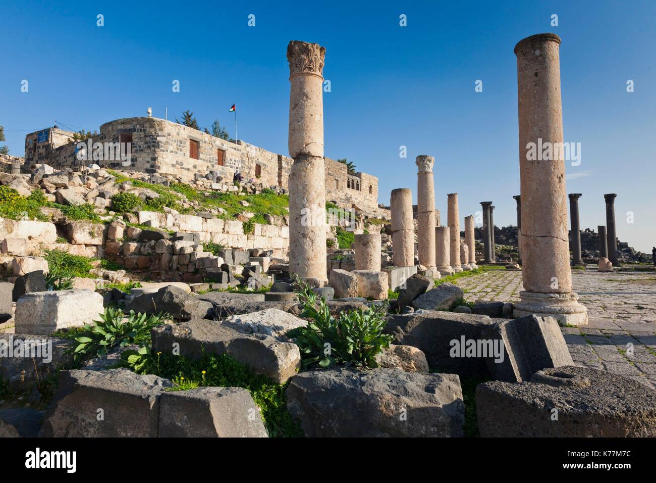 Jordan, Umm Qais-Gadara, ruins of ancient Jewish and Roman city Stock ...