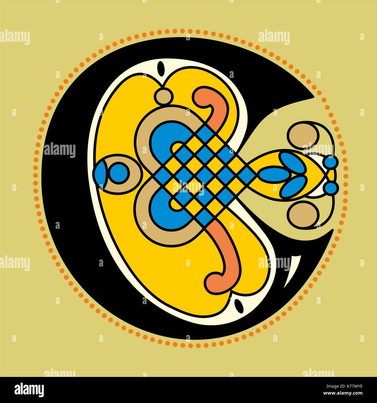 Medieval illuminated letter Stock Vector Images - Alamy