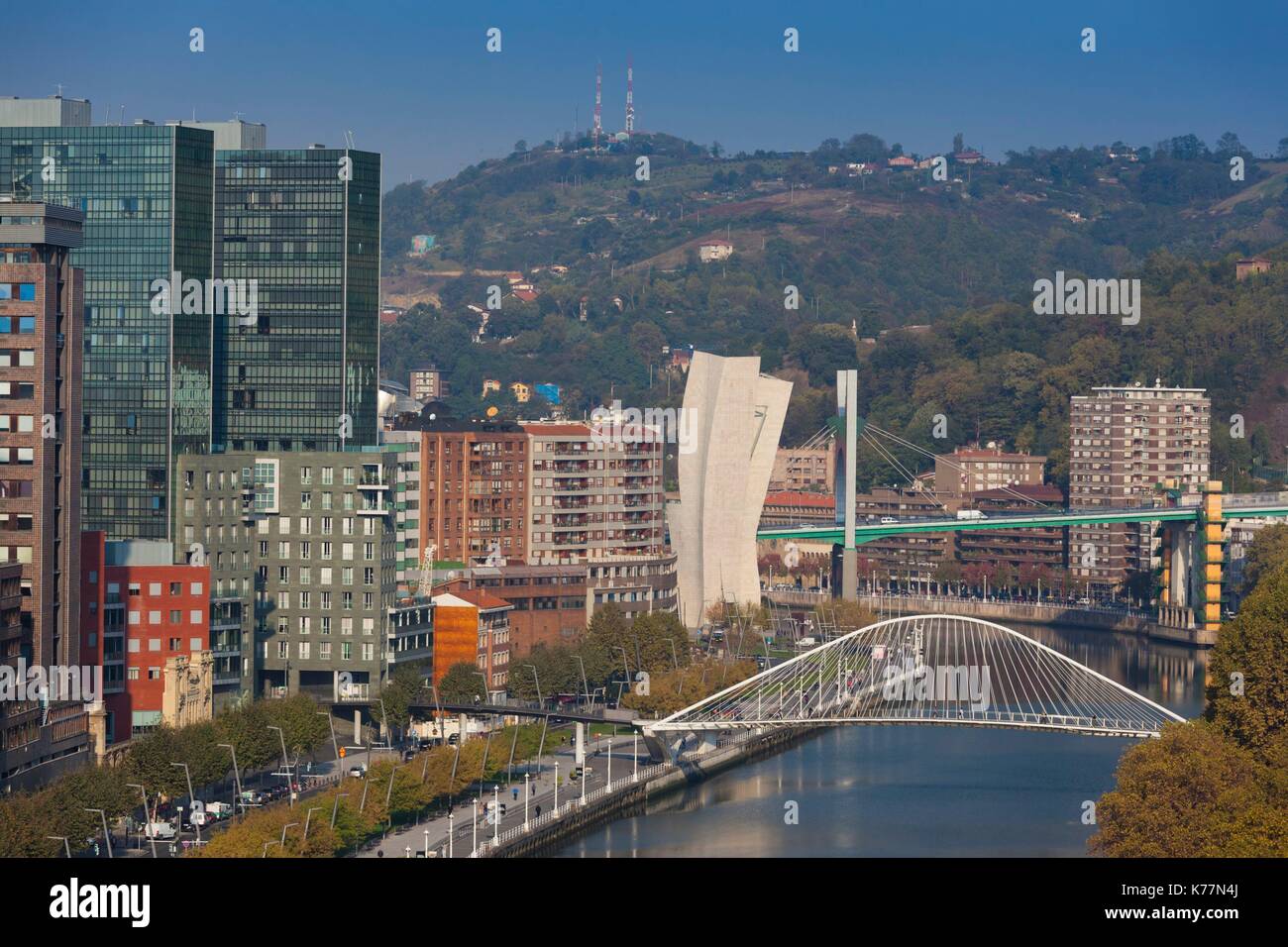 Spain, Basque Country Region, Vizcaya Province, Bilbao, elevated view ...