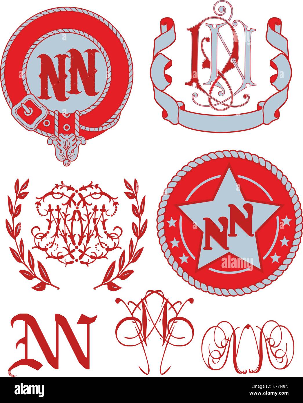 Two monograms Stock Vector Images - Alamy
