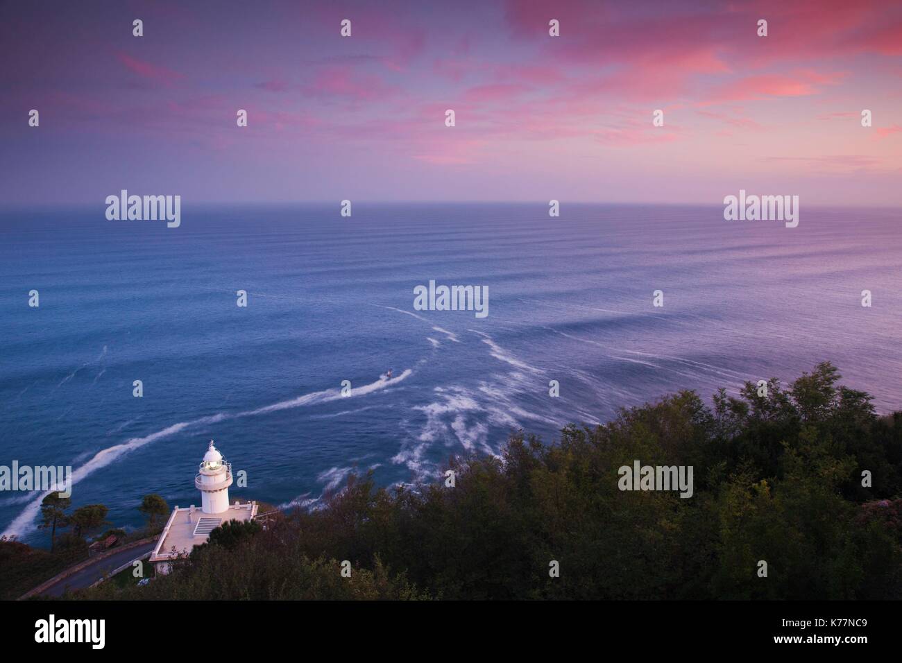 Elevated view of monte igueldo lighthouse hi-res stock photography and ...