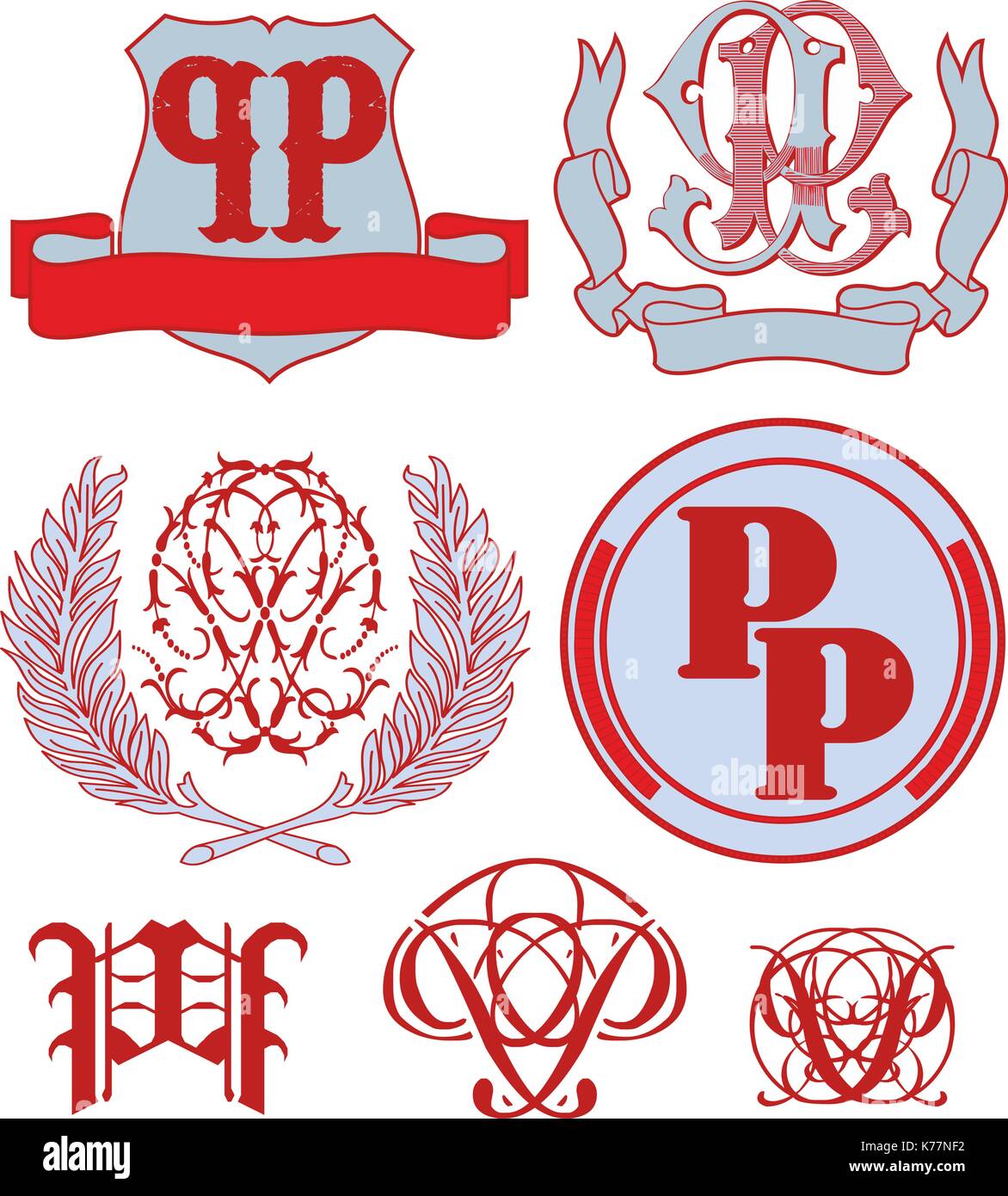 Monograms initial letters as vector vectors hi-res stock photography ...