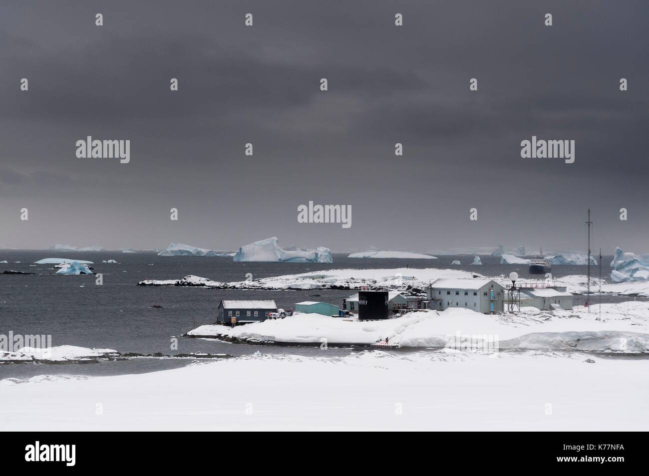 Vernadsky research base, Ukrainian Antarctic station at Marina Point on ...