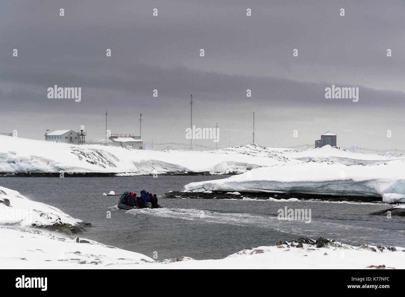 Vernadsky research base, Ukrainian Antarctic station at Marina Point on ...