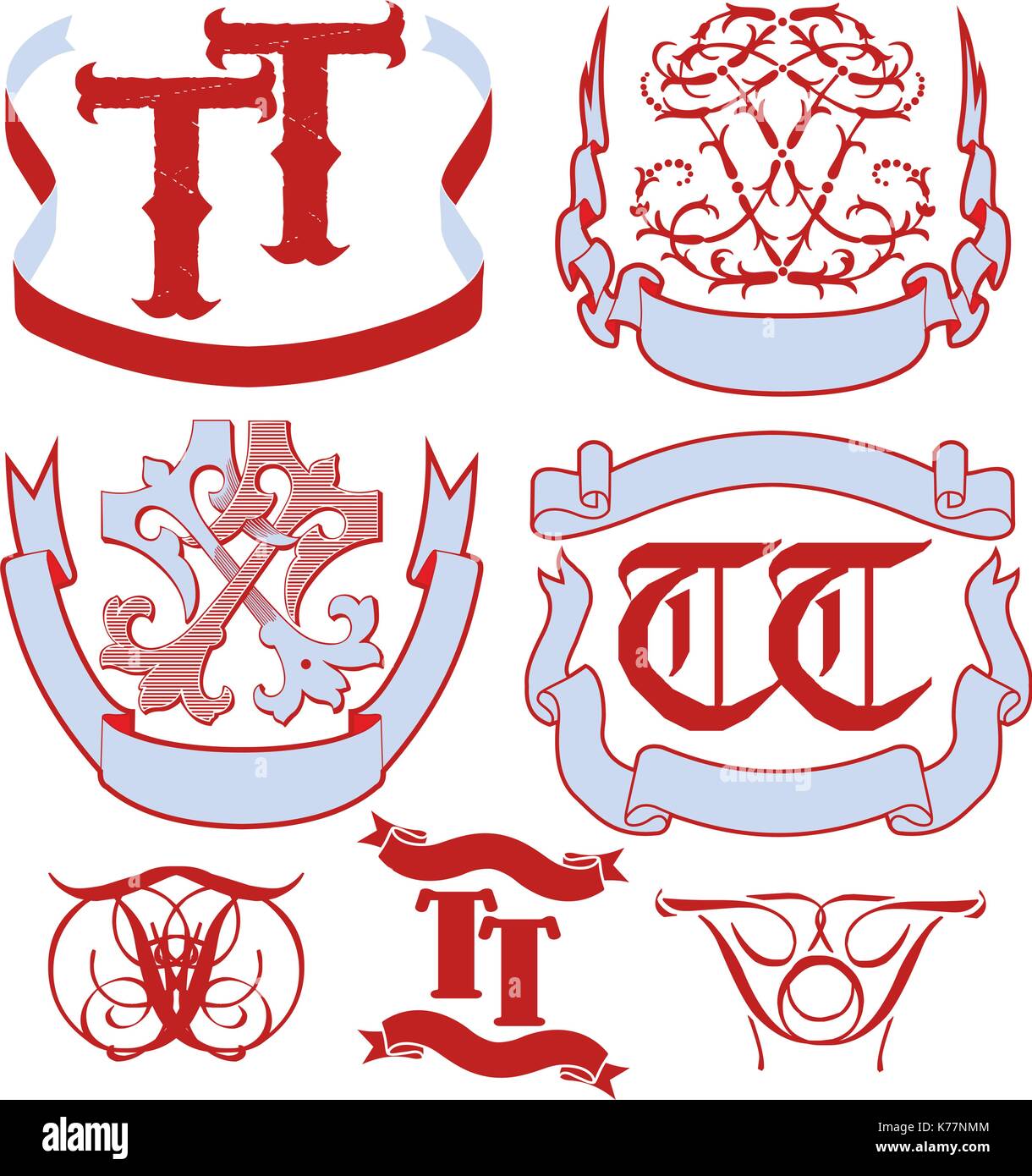 Two monograms Stock Vector Images - Alamy