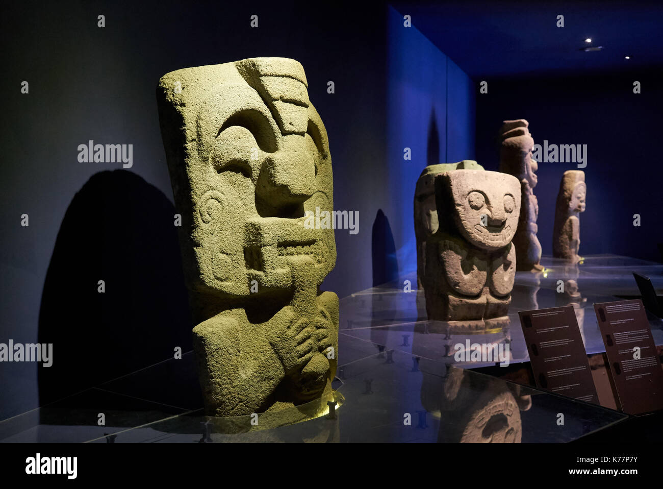 stone carved statues inside museum of San Agustin, UNESCO world ...