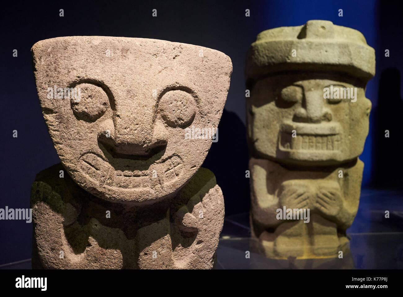 stone carved statues inside museum of San Agustin, UNESCO world ...