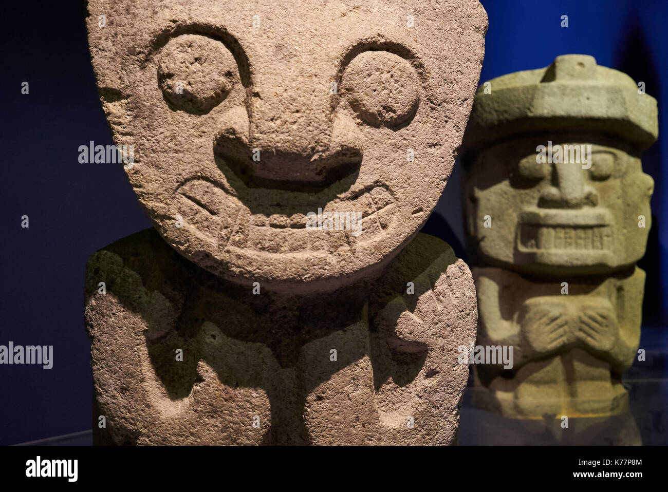 stone carved statues inside museum of San Agustin, UNESCO world ...
