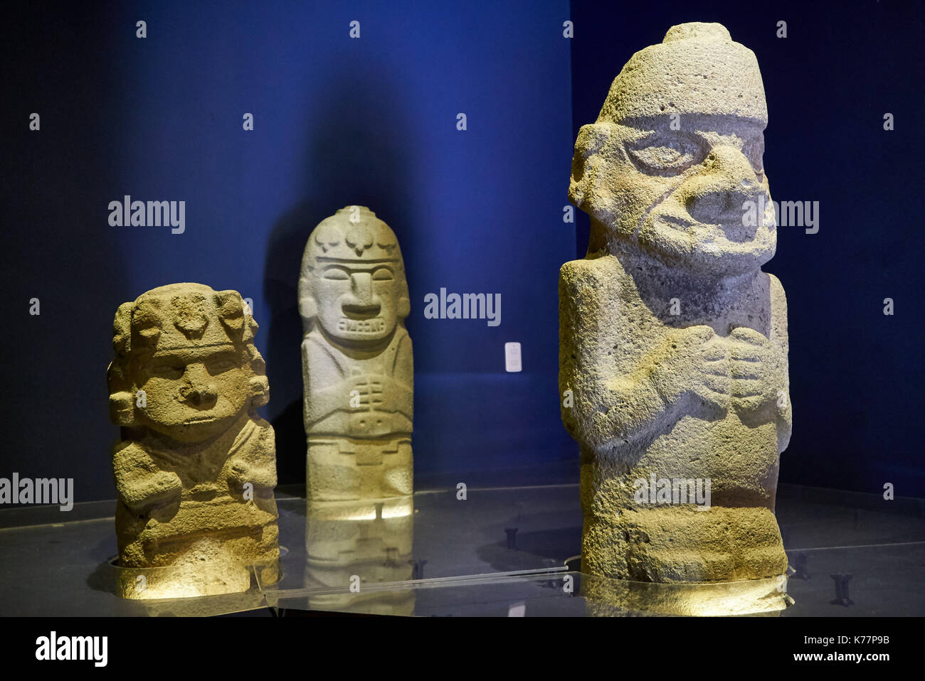 stone carved statues inside museum of San Agustin, UNESCO world ...